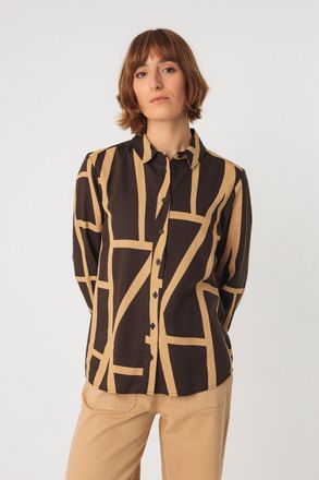 SKFK Damen vegan Hemd Asune Braun