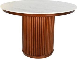 DKD Home Decor Dkd Home Decor - Table Marbre M&eacute;tal 110X110X76 Cuivr&eacute;