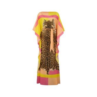 Roberto Cavalli Seidenkaftan mit Pop-Print - - Dresses - Damen - Mehrfarbig - M