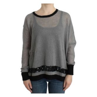 Costume National Femme, Pulls, Gris, Taille: 42 FR Pull Asymétrique Orné