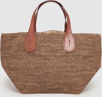 Ibeliv Cabas Tokyo II Raphia Dark Tea