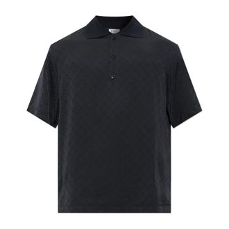 Casablanca Satin-Polohemd mit Monogramm - - Tops - Herren - Blau - M