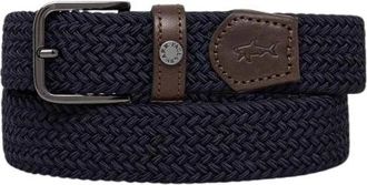 Paul & Shark Elastischer G&uuml;rtel mit Lederbesatz - - Accessories - Herren - Blau - 110 CM