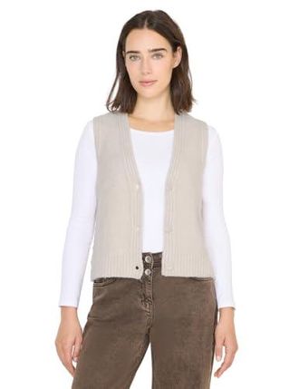Cecil 2515419 Gilet bouclé, Light Greige, M Femme