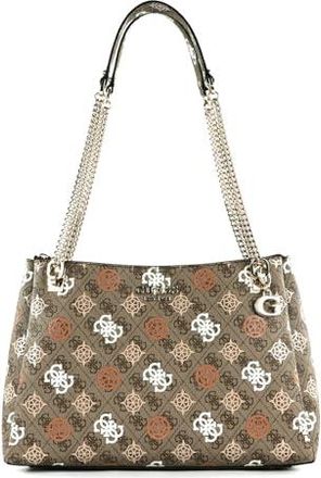 Guess Eliette Logo Girlfriend Carryall Latte Logo Multi
