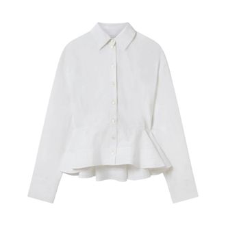 Stella McCartney Popeline-Bluse mit Sch&ouml;&szlig;chen - - Blouses & Shirts - Damen - Wei&szlig; - S