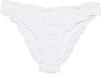 Polo Ralph Lauren Femme, Maillots de bain, Blanc, Taille: 38 FR Bas de bikini &agrave; volants en broderie anglaise