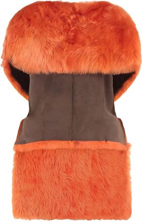 Alberta Ferretti sleeveless oversized collar jacket - Marron