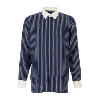 Tom Ford Homme, Chemises, Bleu, Taille: XL Chemise en soie brod&eacute;e