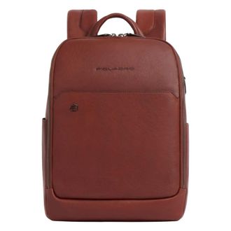 Piquadro Leder-Laptop-Rucksack 13-3 mit Diebstahlschutz-Kabel - - Bags - Herren - Braun - ONE SIZE