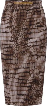 Elisabetta Franchi Femme, Jupes, Brun, Taille: 42 FR Jupe Midi