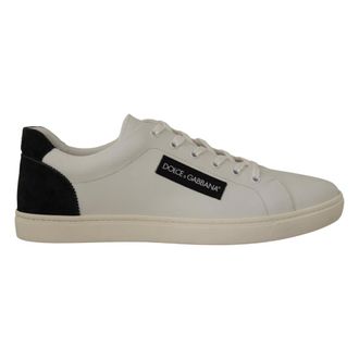 Dolce & Gabbana Homme, Chaussures, Blanc, Taille: 39 1/2 EU Baskets basses lgantes en cuir blanc