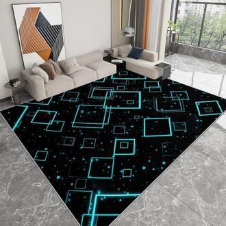 Generic Océan Abstrait Élégant Vagues Tapis Lavable en Machine 140 x 200 cm Paillasson imprimé antidérapant à Poils Courts pour Salon Chambre denfant Chambre 