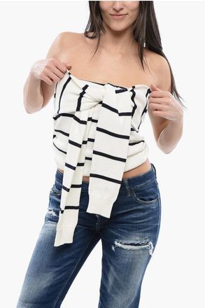 Dsquared2 Cotton SLEEVE KNOT Sweater with Awning Motif size Xs