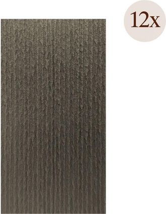 Dmora Wandpaneel Torriana, Set aus 12, Leicht zu Schneiden, Einfach zu Installieren, Realistische Struktur, Schalld&auml;mmend, 60x2,5 cm