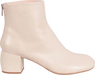 AGL Bottines en cuir &agrave; talon sculptural - Femme - Chaussures - Beige - Taille: 37 EU