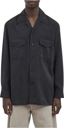 Christophe Lemaire Homme, Chemises, Noir, Taille: L Chemise &agrave; Col Convertible