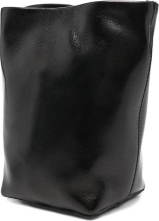 The Row Grain Leather Bucket Bag - Black