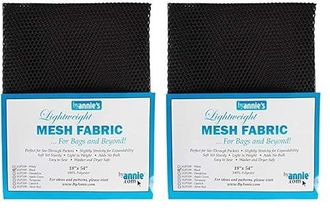 Annie ByAnnie Lightweight Mesh Fabric, 100% Polyester Schwarz, 18 x 54 inch (ca. 45,7 x 137 cm) Netzstoff, 28 x 20 x 1 cm (Packung mit 2)