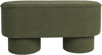 DRAWER Drawer - Banc arrondi en tissu bouclette L93cm - Vert kaki - marcos