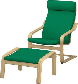 IKEA PO&Auml;NG Sessel und Hocker