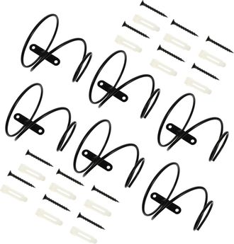 BESPORTBLE Weinregal Wandmontage 6 Stück aus Eisen Schwarz Flaschenhalter Schraubdesign Platzsparend für Wein und Bierflaschen