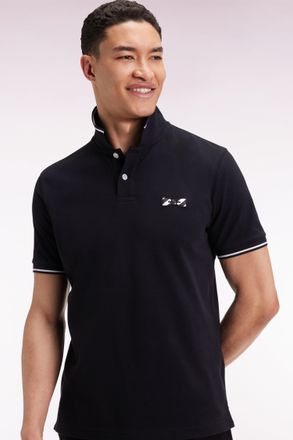 Eden Park Polo &Agrave; Manches Courtes En Coton Noir Broderie Cercl&eacute;e