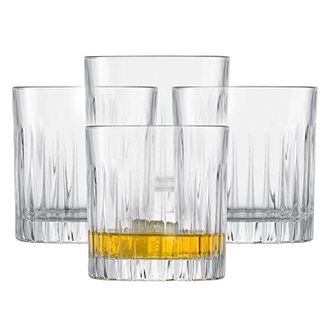 Schott Zwiesel Verre à whisky Stage (set de 4), tumbler rectiligne pour whisky avec relief, verres en cristal lavables au lave-vaisselle (art. n° 121879)