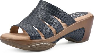 White Mountain Shoes Valora Damen Clog Sandale, Marineblau/gewebt, 40.5 EU