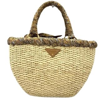Prada Sac &agrave; main en raphia Pre-owned - Femme - Pre-owned - Beige - Taille: ONE Size