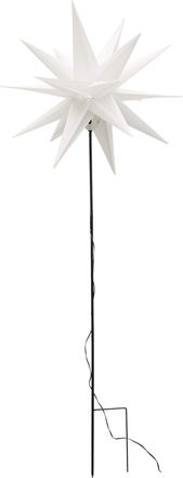 Bonetti 3D Leuchtstern inkl. warm-weißer LED Beleuchtung | für Innen und Außen geeignet | hängend | 7,5 m Zuleitung (weiß, ca. 57x44x48 cm mit Erdspieß (Netzs