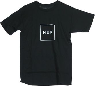 HUF Schwarzes Logo Herren T-Shirt Kurzarm - - Tops - Herren - Schwarzk - M
