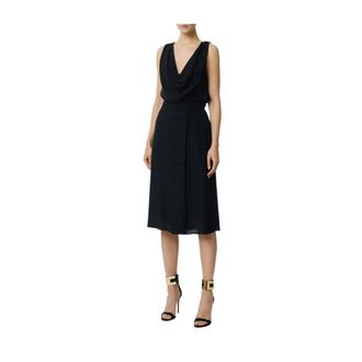 Elisabetta Franchi Femme, Robes, Noir, Taille: 42 FR Robe Midi Sans Manches