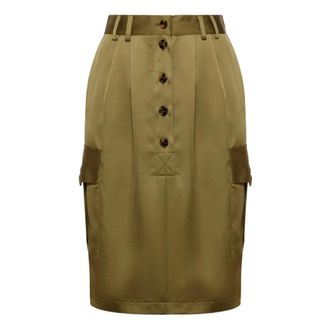 Simona Corsellini Fl&uuml;ssiger Kavallerie Bleistiftrock - - Skirts - Damen - Gr&uuml;n - M