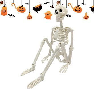 Generic Skelettdekoration mit Knochenstatue - Totenkopffigur f&uuml;r Halloween, stehbar, realistisches Skelett-Zubeh&ouml;r | Tisch-Anzeige, Spukhaus-Party