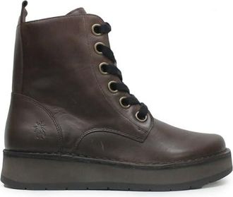 FLY London Womens REIG201FLY Rug Leather Dark Brown Boots 40 EU