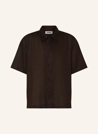 Drykorn Drykorn Kurzarm-Hemd Meryn Comfort Fit Aus Leinen braun