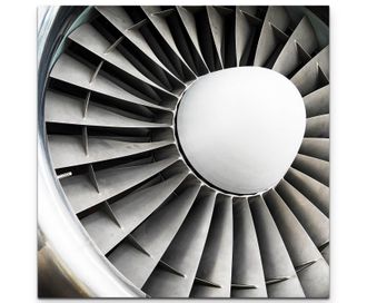 Paul Sinus Art Leinwandbilder | Bilder Leinwand 60x60cm Turbine eines Flugzeugs Nahaufnahme