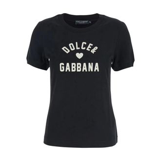 Dolce & Gabbana Schwarze T-Shirts und Polos - - Tops - Damen - Schwarzk - M