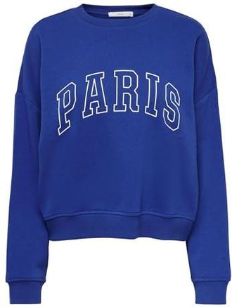 Only Femme Onlsweat Life L/S Crew O.Size State Noos Sweat-Shirt avec Imprimé, Surf The Web, XL EU