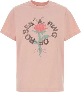 Ganni Femme, Tops, Rose, Taille: 36 FR T-shirt avec Rose
