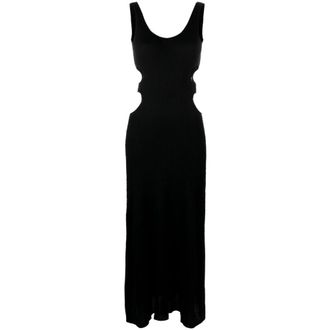 Chlo&eacute; Schwarzes langes Kleid aus Seidenleinenmischung - - Dresses - Damen - Schwarzk - M