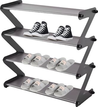 Generic 4-stöckiges - Stapelbarer Organizer, Schmales | Robuste, wasserdichte Und Platzsparende Schuhaufbewahrung Für Schränke Flure Eingangsbereich Schlafzim