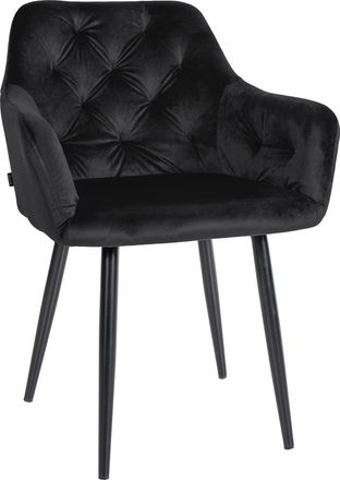 Clp Esszimmerstuhl Stanley I Samt I Gesteppter Polsterstuhl I Küchenstuhl Mit Bodenschonern, Farbe:schwarz
