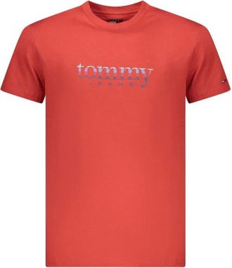 Tommy Hilfiger Homme, Tops, Rouge, Taille: 2XL T-shirt en coton avec imprim&eacute; graphique