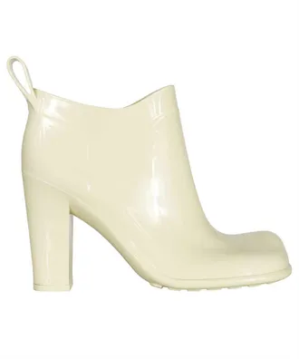 Bottega Veneta Womens Shine Rubber Boots Ivory