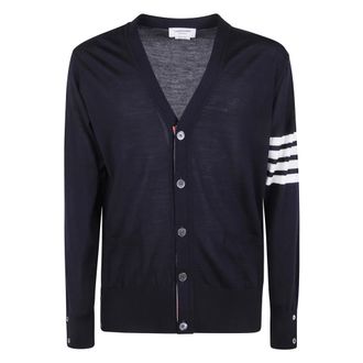 Thom Browne Cardigan Classique Col en V - Homme - Pulls - Bleu - Taille: M