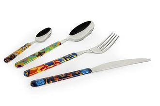 Excelsa New Delhi M&eacute;nag&egrave;re en acier inoxydable avec manche en plastique 24 pi&egrave;ces