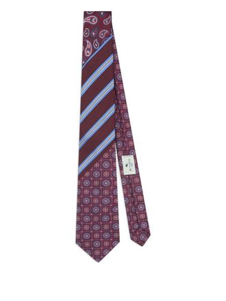 Etro Mens Tie Burgundy Silk Ties & Bow