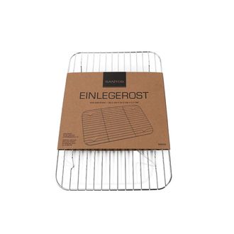 Santos Einlagegitter f&uuml;r Edelstahl Grillschale XXL - 36,5x24x2,5cm - Edelstahl Grillgitter - ideal Platz f&uuml;r Gem&uuml;se, Fleisch, Fisch, Meeresfr&uuml;chte